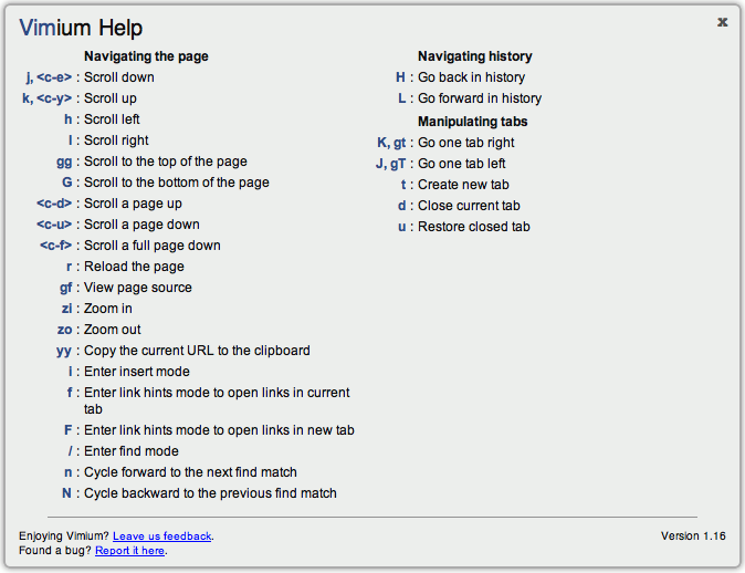 Mouseless Monday #1 - Vimium on Google Chrome | Luigi Montanez